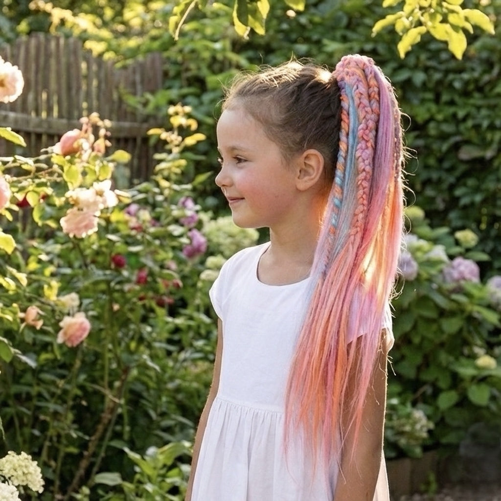 Kids’ Mermaid Ponytail Hair – Colourful, Fun, & Reusable – Mermaid Hair ...