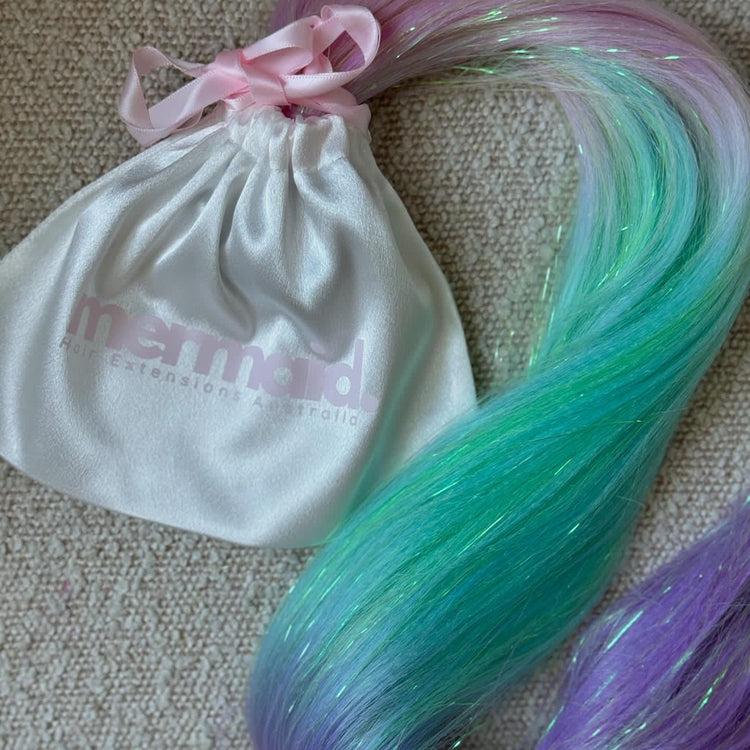 Mermaid Pre-styled Hair Extension for Kids Tie-In | Rumi – Mermaid Hair ...